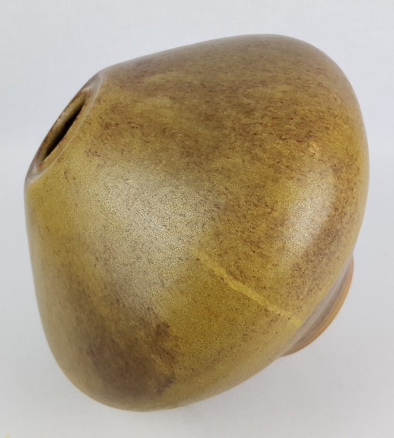 Vintage Studio Art Pottery Vase by Fritz Vehring – UFO Shape – Brown ...