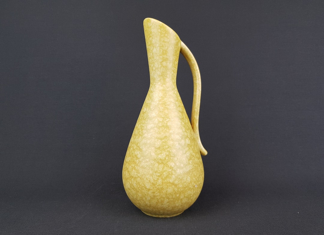 Vintage ILKRA EDEL KERAMIK Jug Vase With Yellow Decor 156-25 West ...
