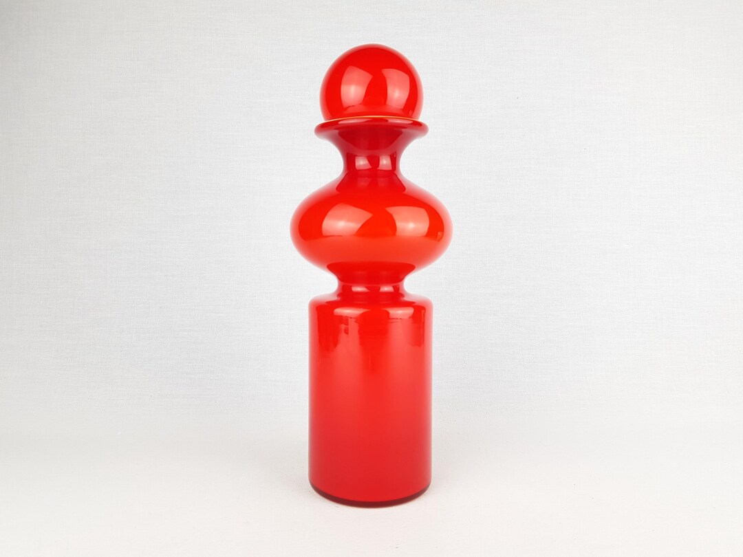 Vintage HOLMEGAARD Red Glass Carnaby Decanter Vase by per Lutken ...
