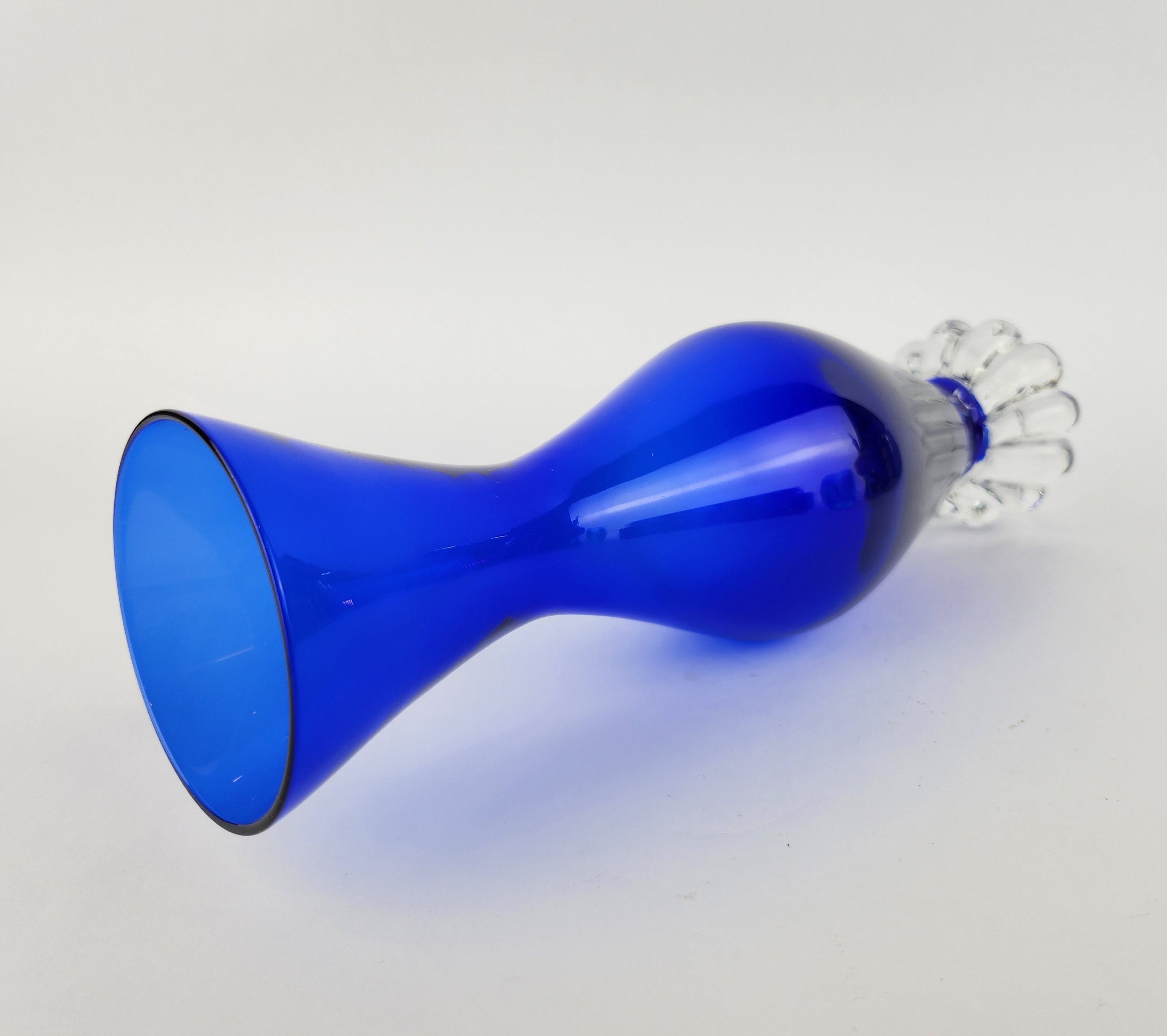 Vintage ASEDA GLASS Blue Design Vase From Sweden Scandinavia 1960-70s ...