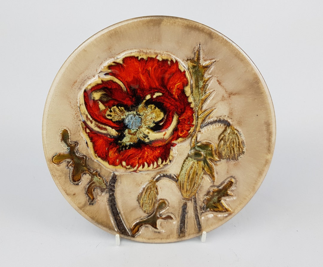 Vintage RUSCHA KERAMIK Wall Plaque With Floral Decor 1970s - Etsy
