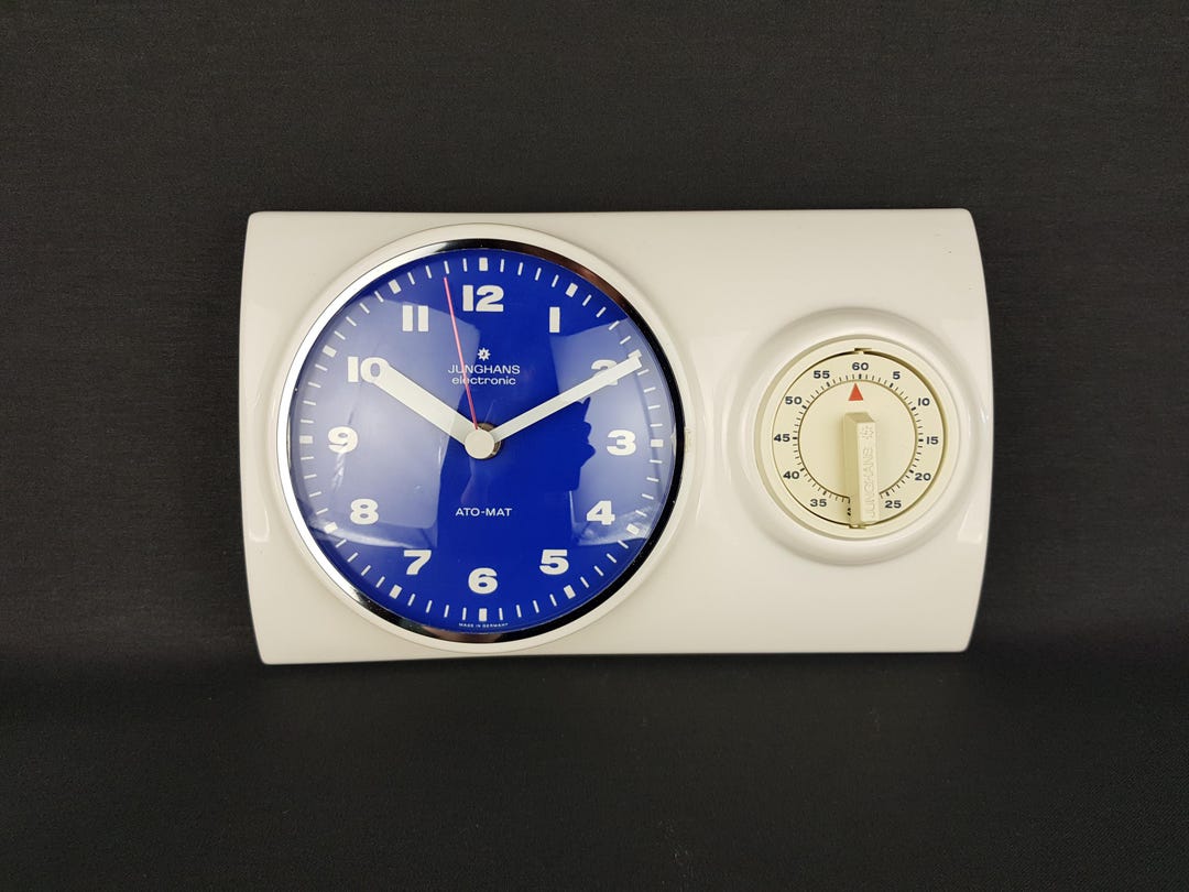 Vintage JUNGHANS White Ceramic Kitchen Clock With Working Egg Timer ...