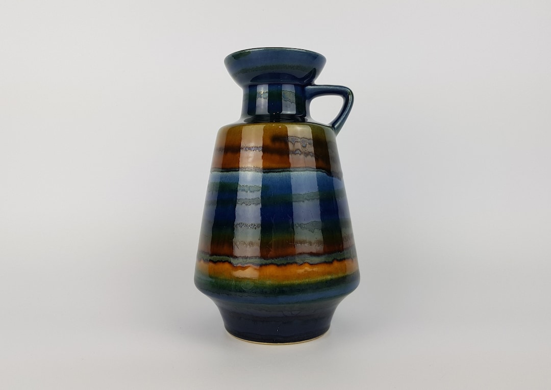 Vintage DUMLER UND BREIDEN Handled Blue, Green and Brown Vase 311/20 ...