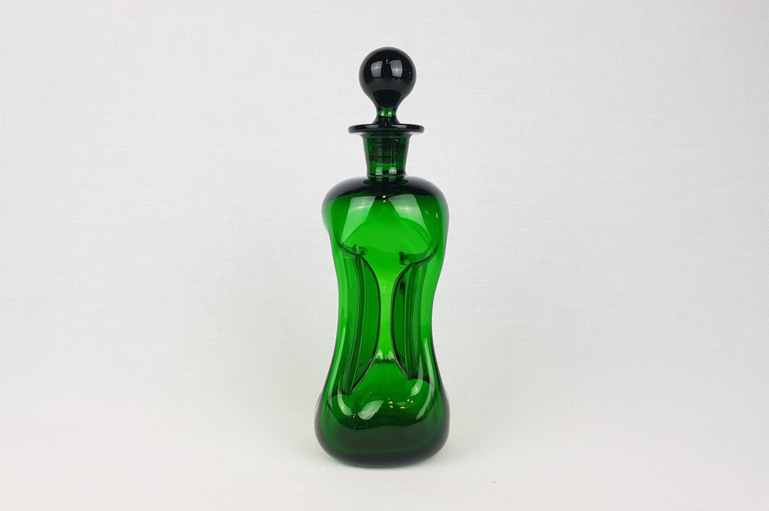 Vintage HOLMEGAARD Green Kluk Kluk Glass Decanter by Jacob Bang Denmark 1970s - Etsy