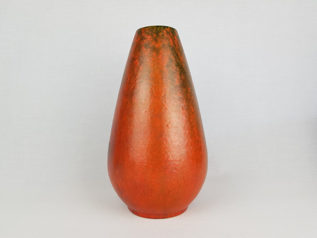 Vintage RUSCHA KERAMIK Vase With VULKANO Decor by Kurt Tschorner 856/3 ...
