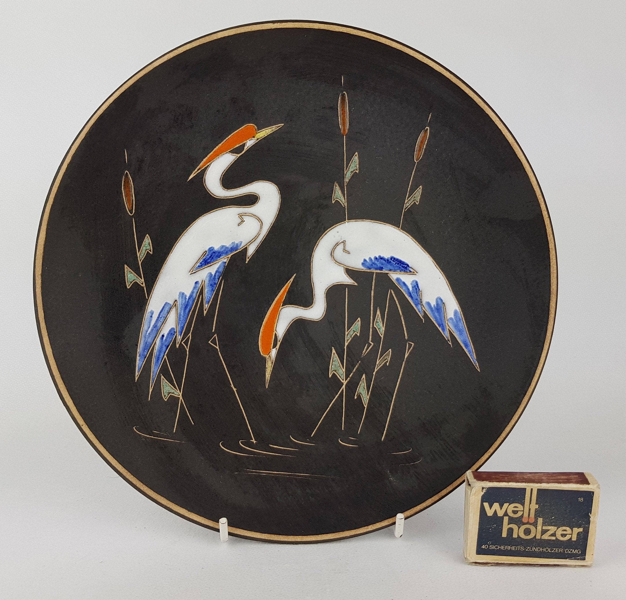 Vintage RUSCHA KERAMIK Wall Plaque With Heron Decor 1970s # - Etsy