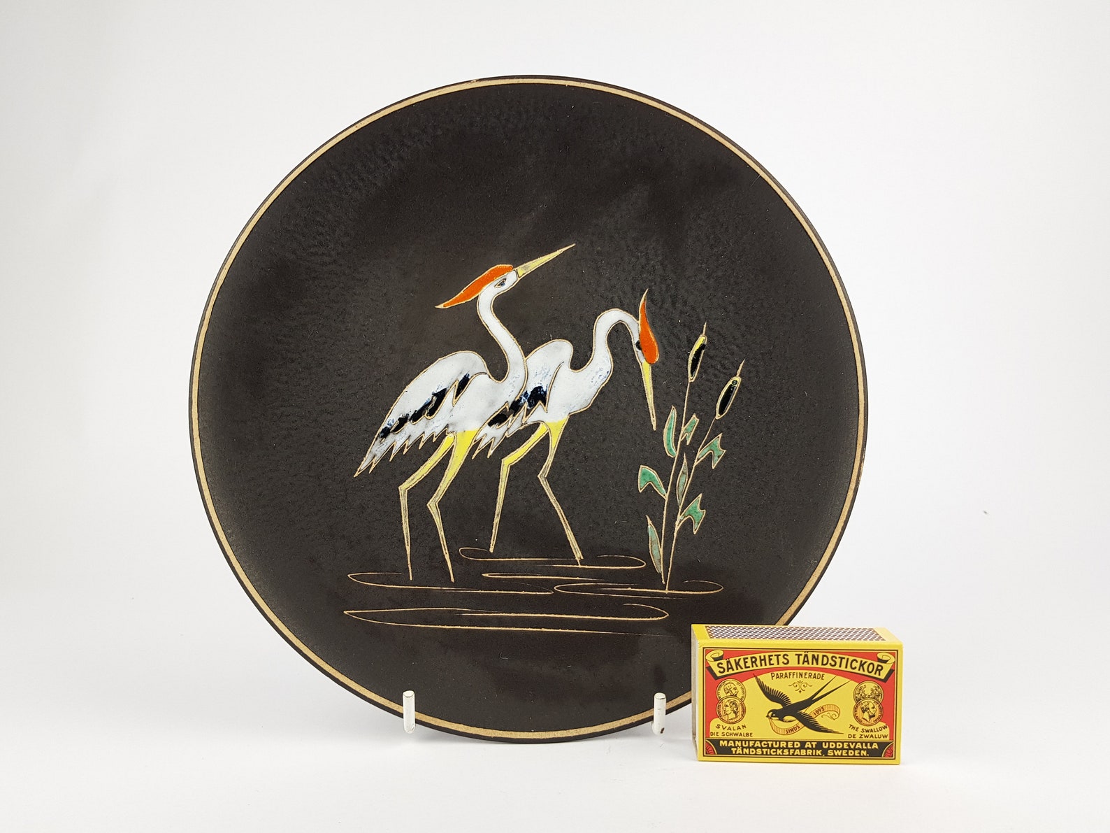 Vintage RUSCHA KERAMIK Wall Plate With Heron Decor 717 West German ...