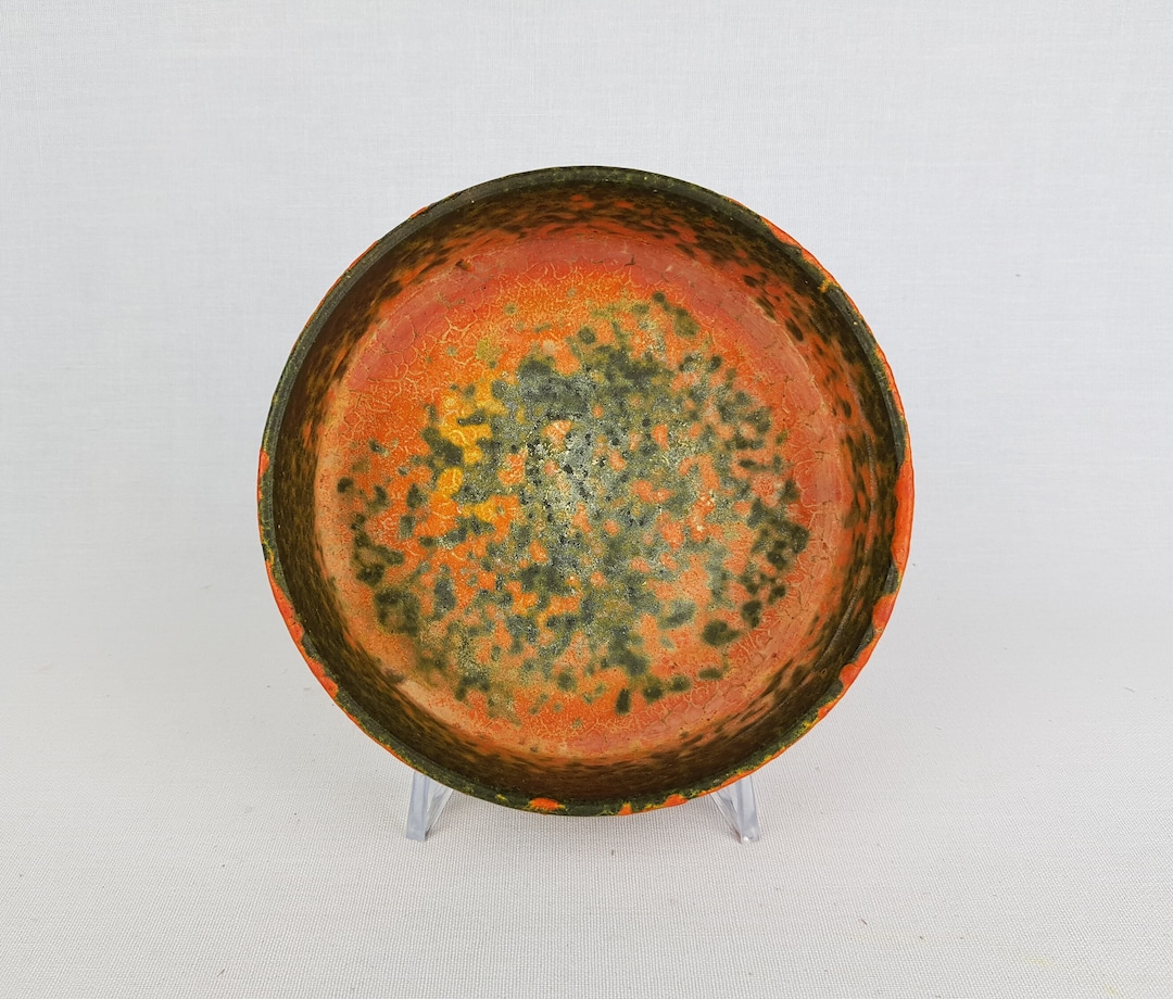 Vintage RUSCHA KERAMIK Bowl With VULKANO Decor West German Pottery ...