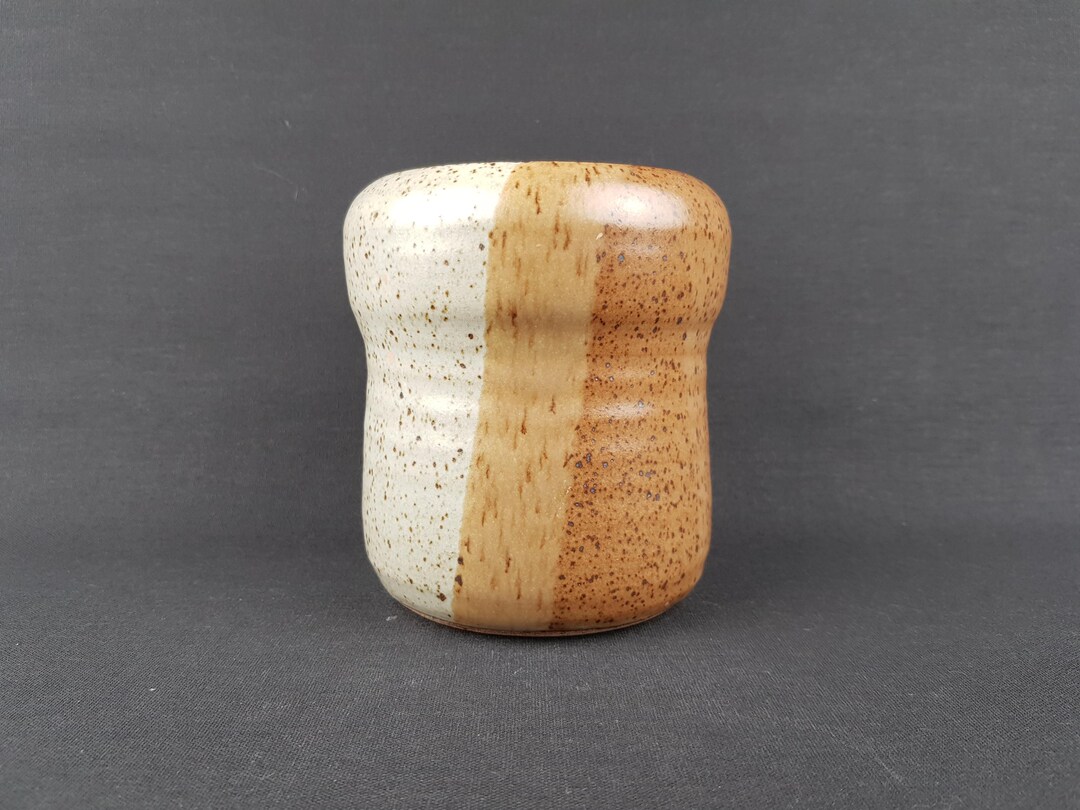 Vintage HANSEN ROSS Studio Art Pottery Beige and Brown Vase Canada 1960 ...