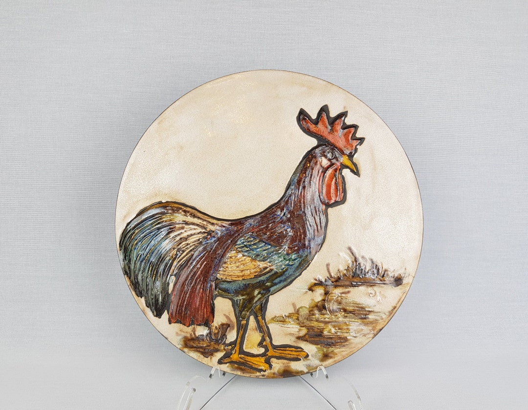 Vintage RUSCHA KERAMIK Wall Plaque With Rooster Decor 1970s - Etsy