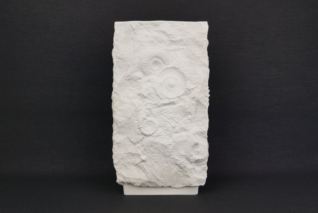 Vintage AK KAISER 3D Relief Biscuit Porcelain Vase With Fossil Decor by ...