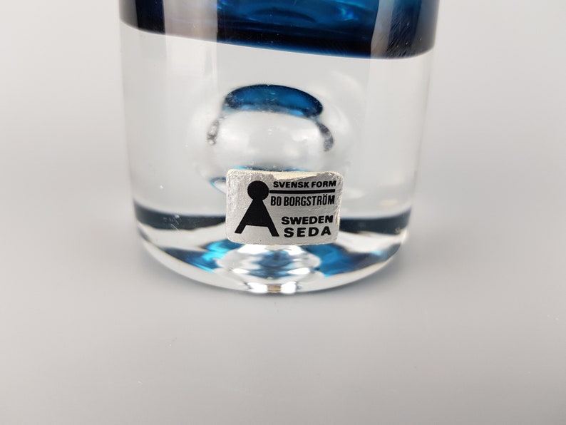 Vintage ASEDA GLASS Blue Design Vase by Bo Borgstrom From - Etsy
