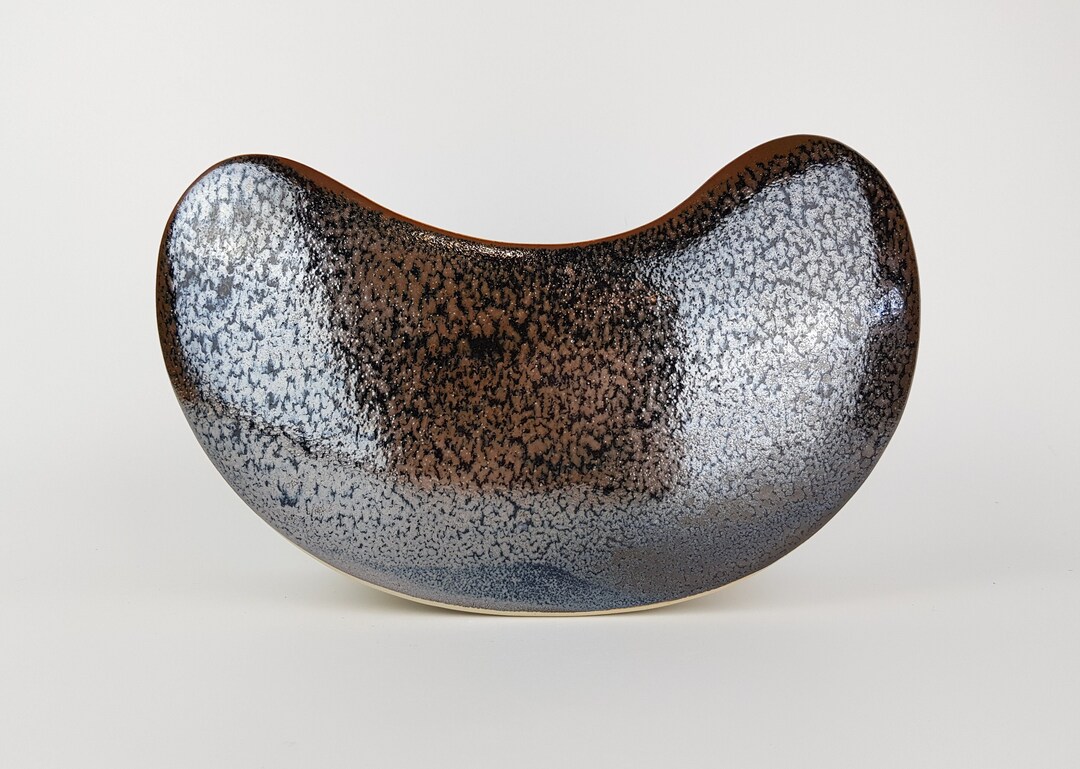 Vintage STUDIO ART POTTERY Brown and Beige Vase Slap Vase / Planter ...