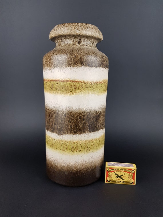 Vases Vintage 1970s SCHEURICH KERAMIK Brown and Yellow Fat Lava Vase ...