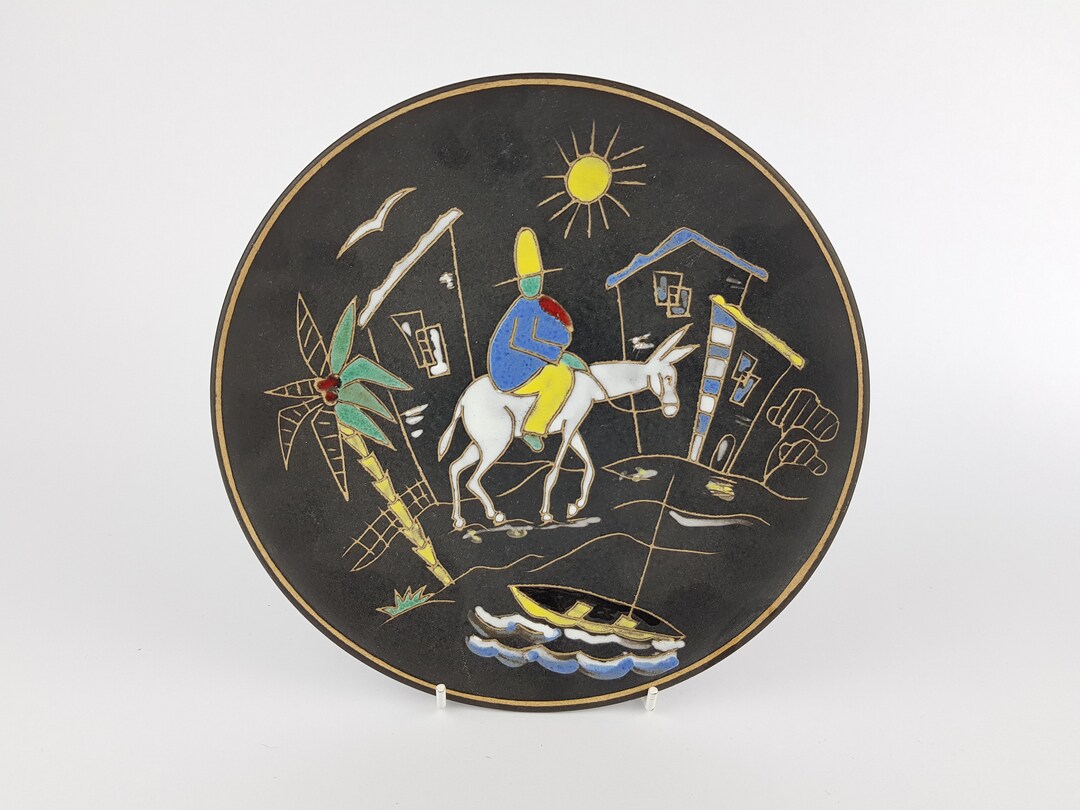 Vintage RUSCHA KERAMIK Wall Plate With Marino Decor 717 1.5 West German ...