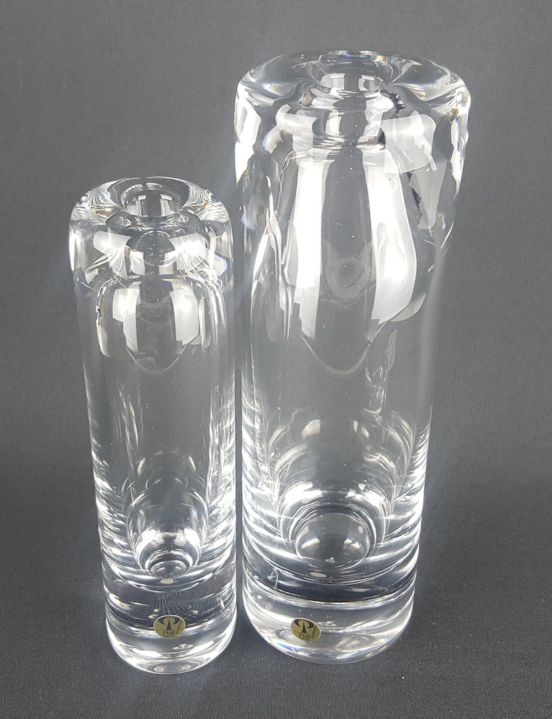 Set of 2 1970s PEILL UND PUTZLER Crystal Clear Glass Vases - Etsy