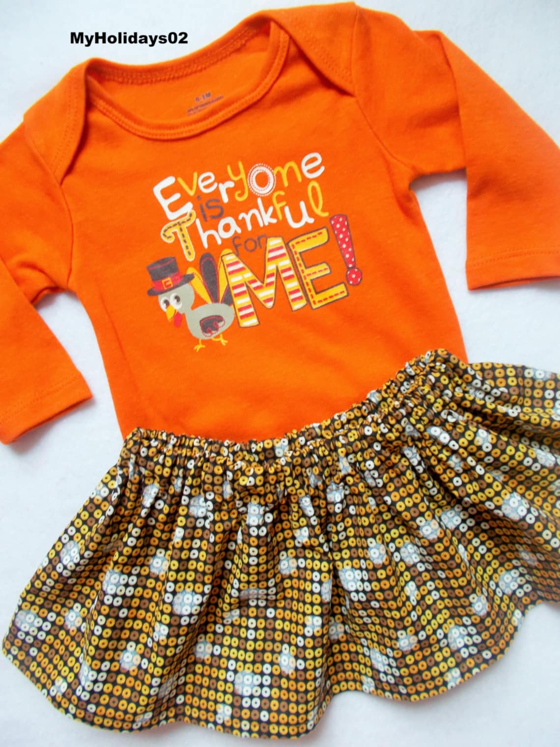 Baby Girl Thanksgiving Outfit First Turkey Day Everyone is - Etsy