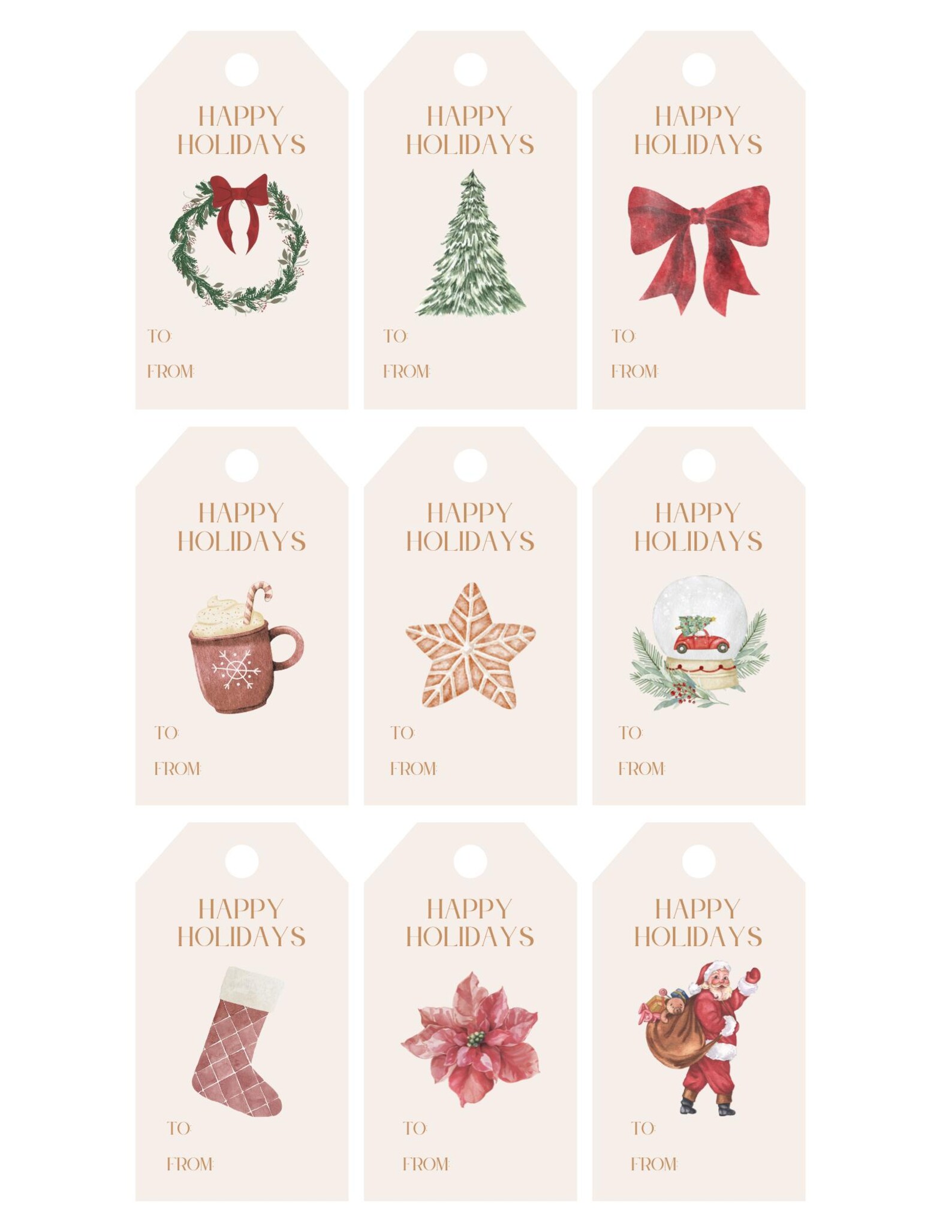 Instant Download** Elegant Christmas Gift Tags: Holiday Design ...