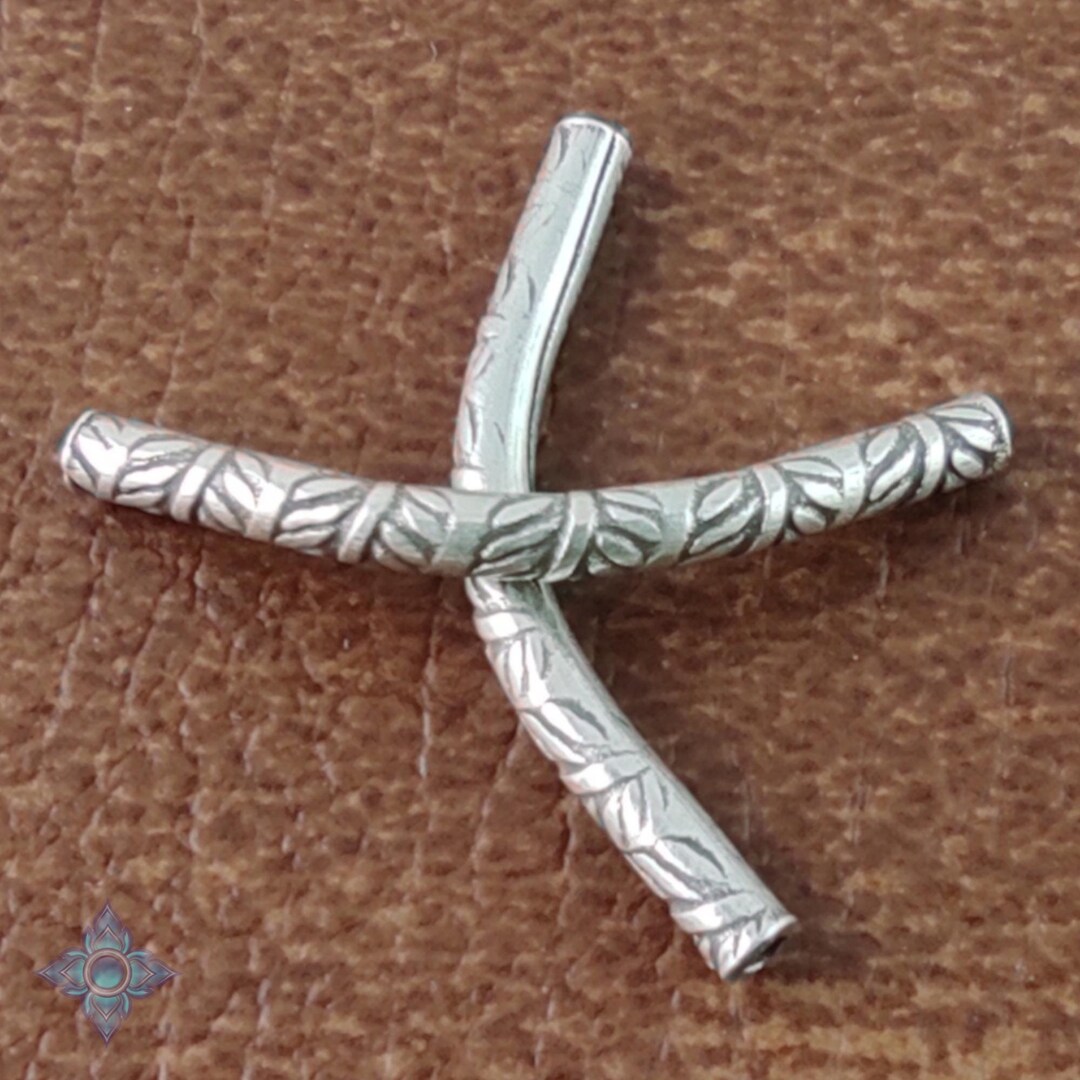 Karen Hill Tribe Silver Leaf Curve Tube Beads 21x2mm (6) | KBB248 - Etsy