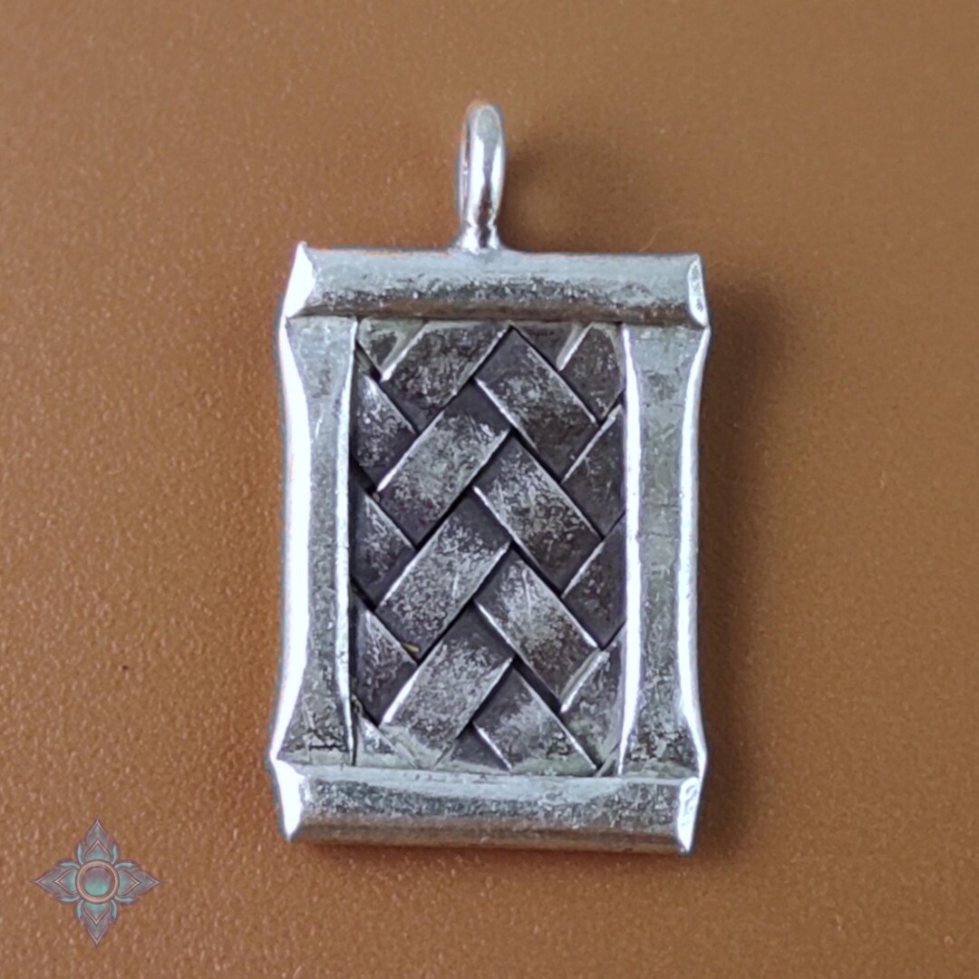 Karen Hill Tribe Silver Woven Square Pendant 24x13mm | KPB175 - Etsy