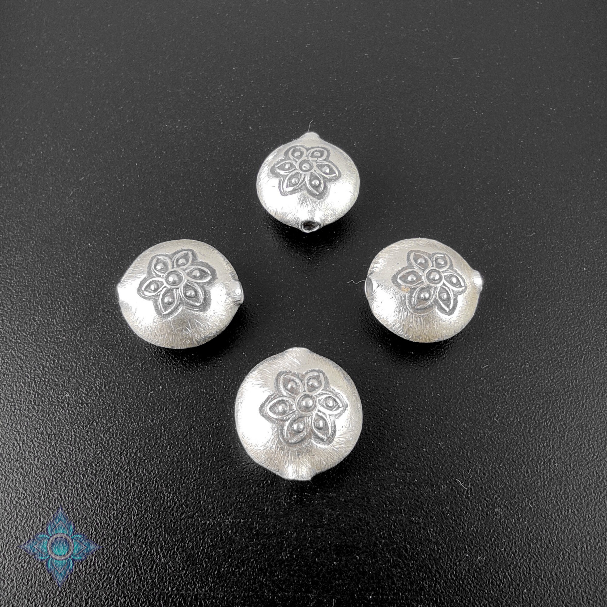 4 of Karen Hill Tribe Silver Flower Brushed Button Beads 12mm KBB200 - Etsy