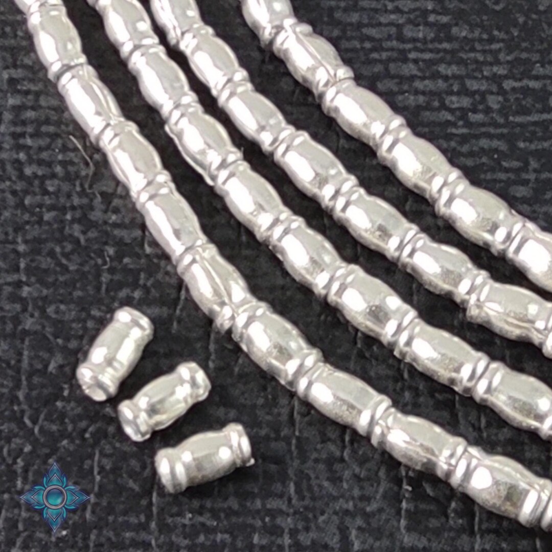 80 of Karen Hill Tribe Silver Bamboo Tube Beads 4x2mm | KBS104S - Etsy