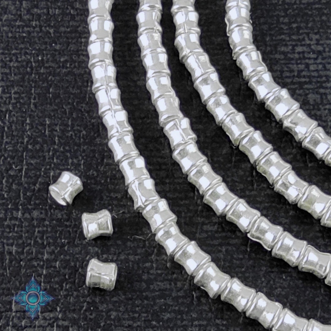 Karen Hill Tribe Silver Drum Tube Beads 3x3mm (40) | KBS112S - Etsy