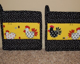 Chicken potholders | Etsy