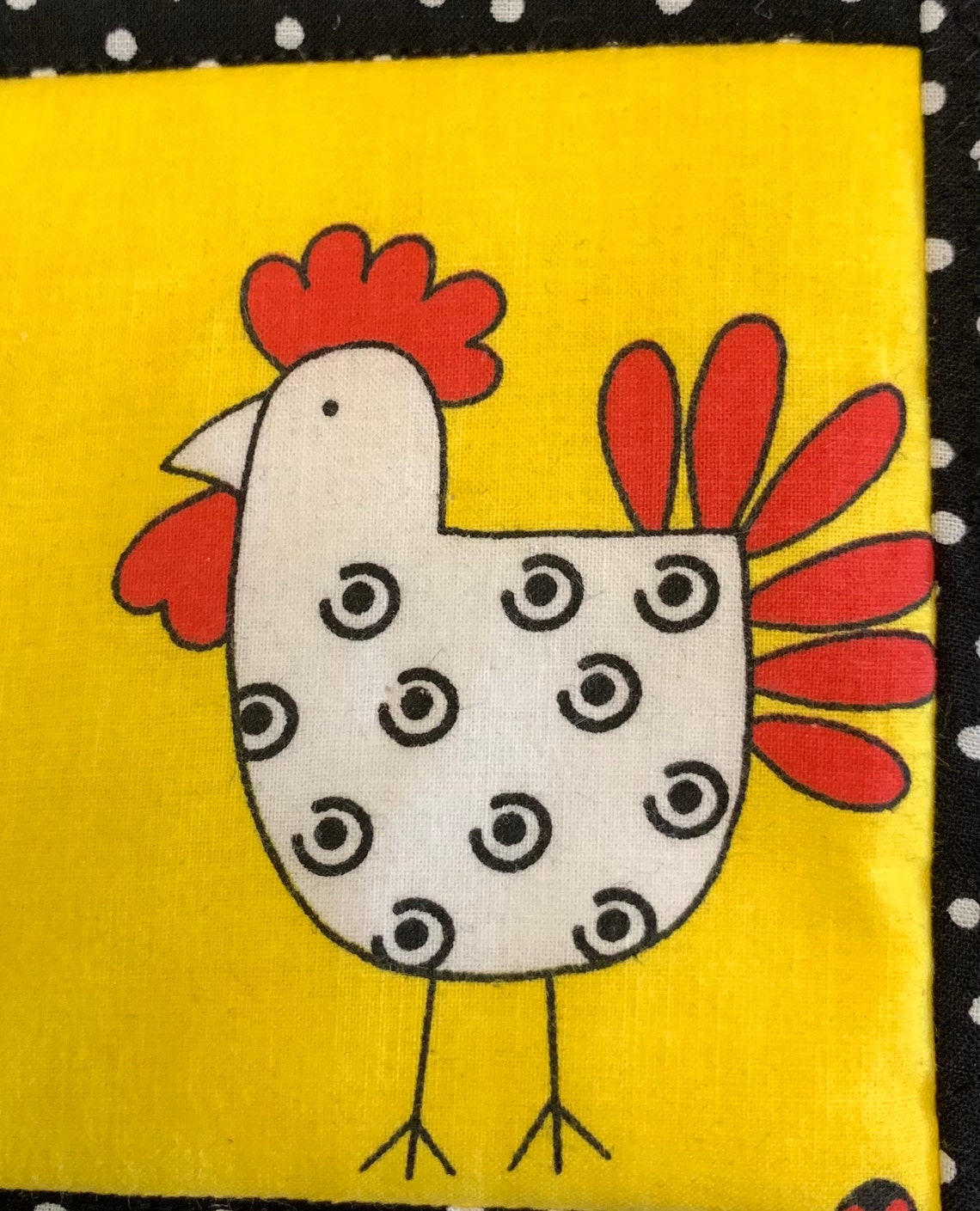 Handmade Quilted Rooster, Chicken Potholders, Premium Quilting Fabric ...