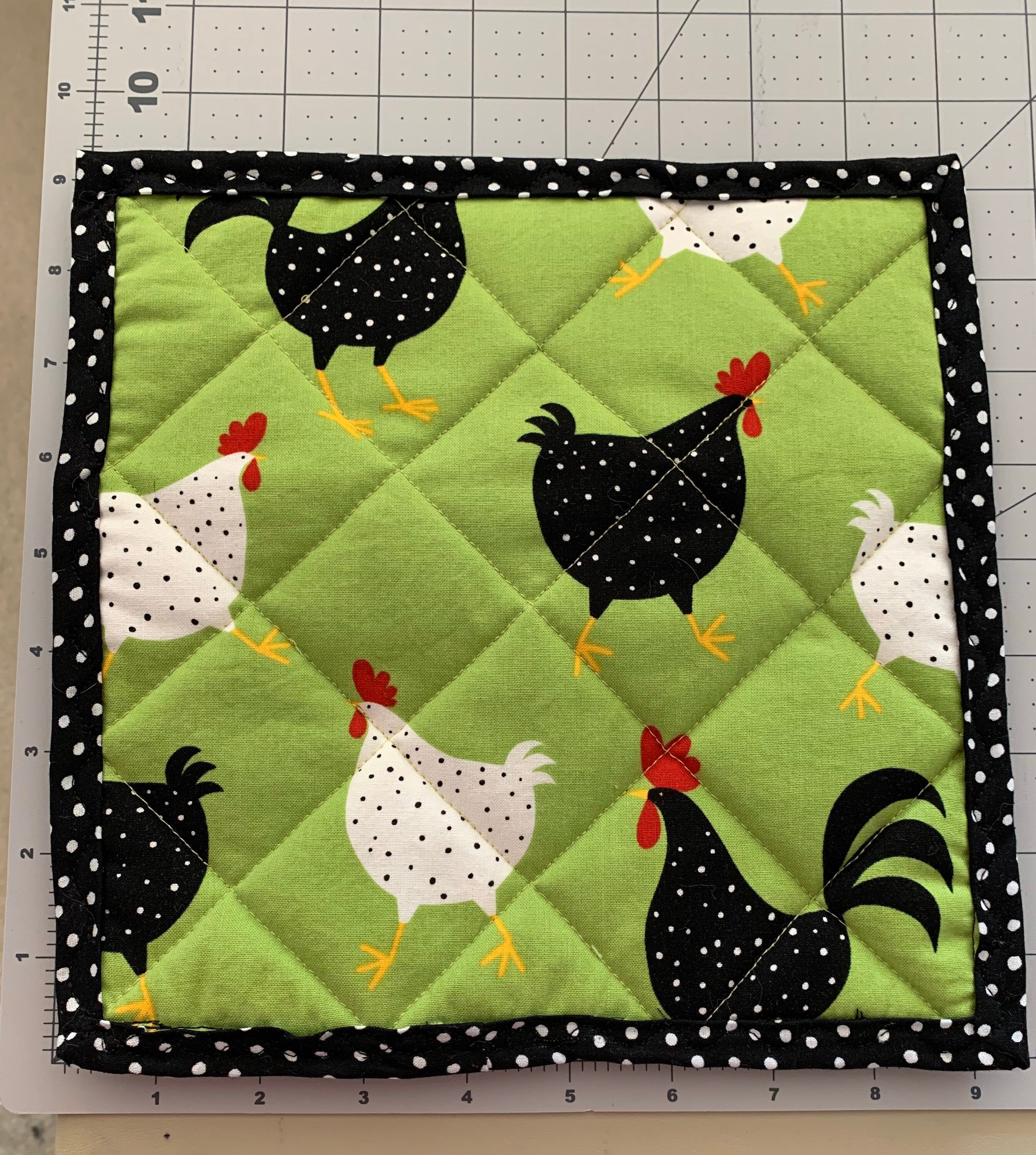 Handmade Quilted Rooster, Chicken Potholder, Set of Two - Etsy