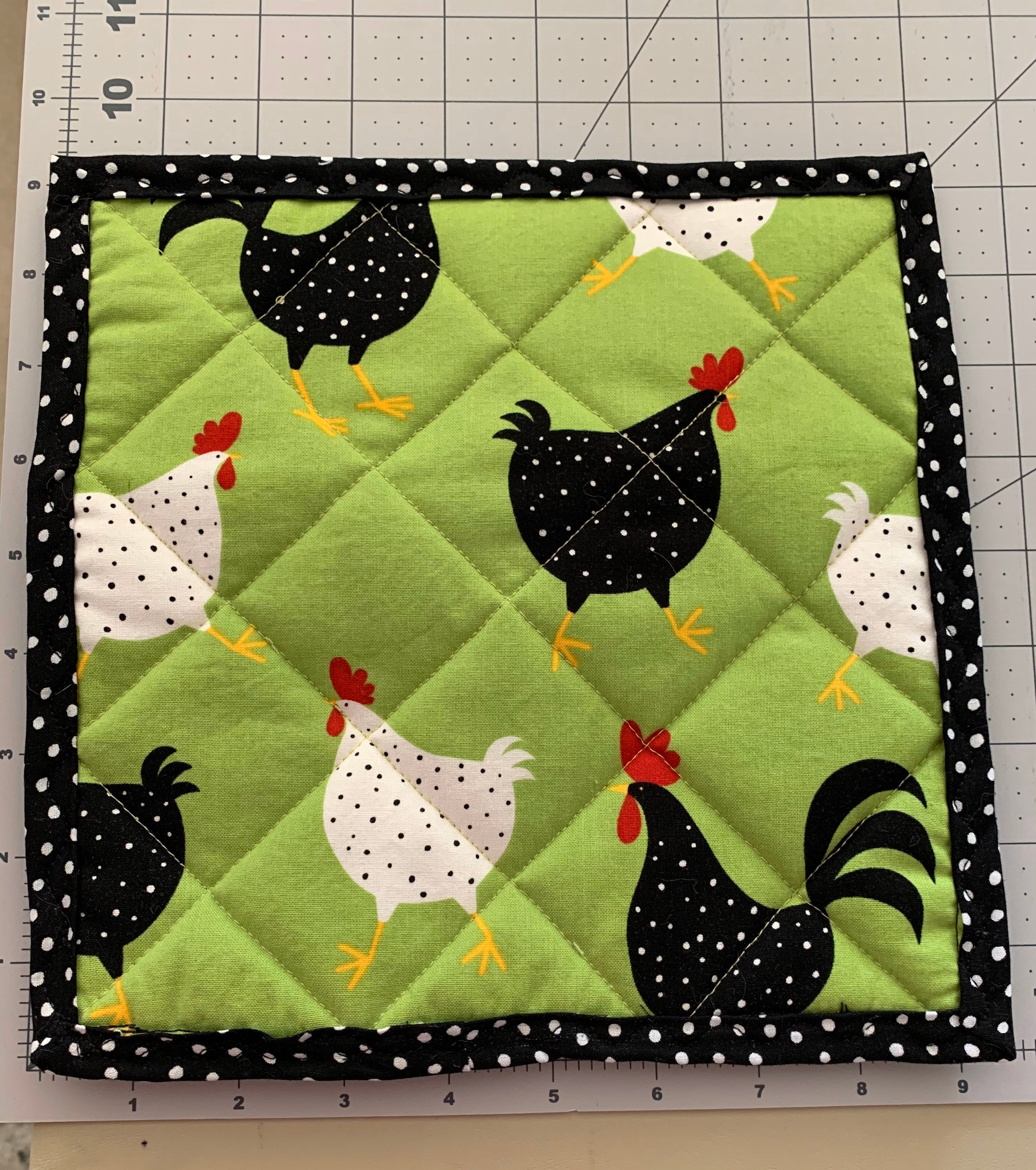 Handmade Quilted Rooster, Chicken Potholder, Set of Two - Etsy