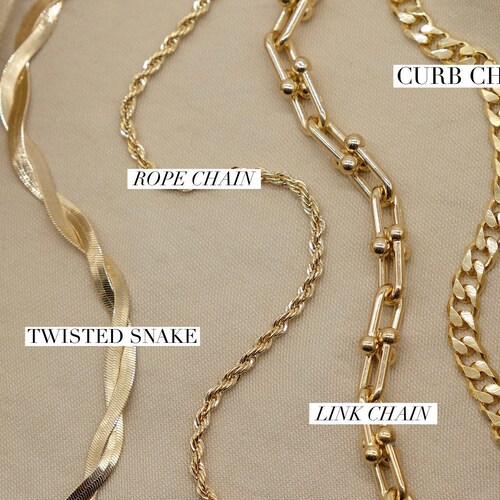 Thick Rope Chain Gold Necklace 18K Gold Filled Layering - Etsy