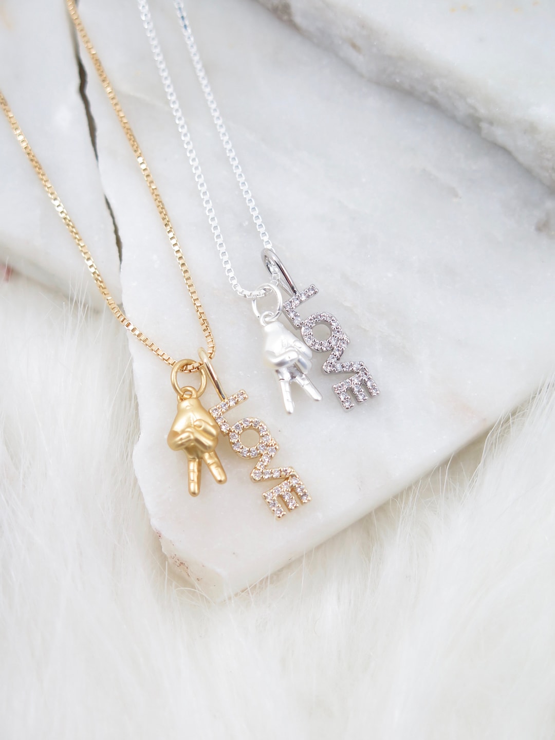 Love Necklace, Peace Sign Necklace, Gold Filled Necklace, Layering ...