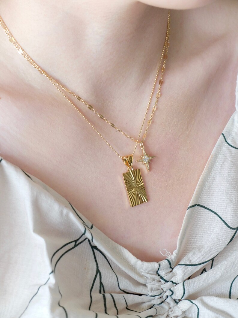 Bar Gold Necklace Gold Filled Necklace Layering Necklace | Etsy