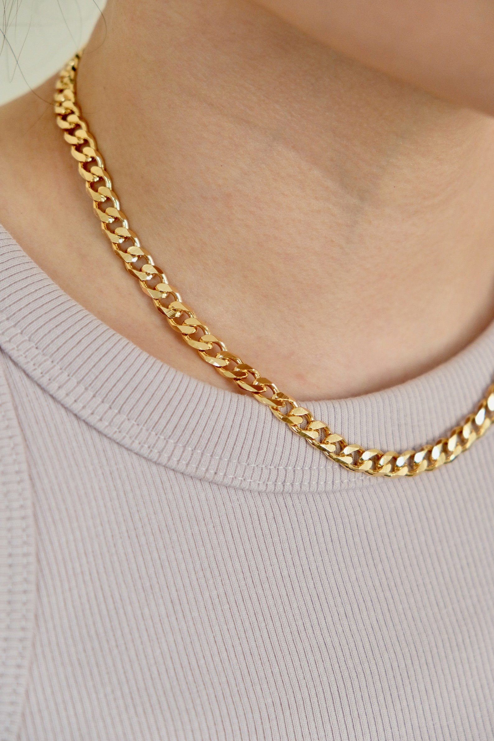 Gold Link Chain Necklace 18K Gold Filled Layering Necklace - Etsy