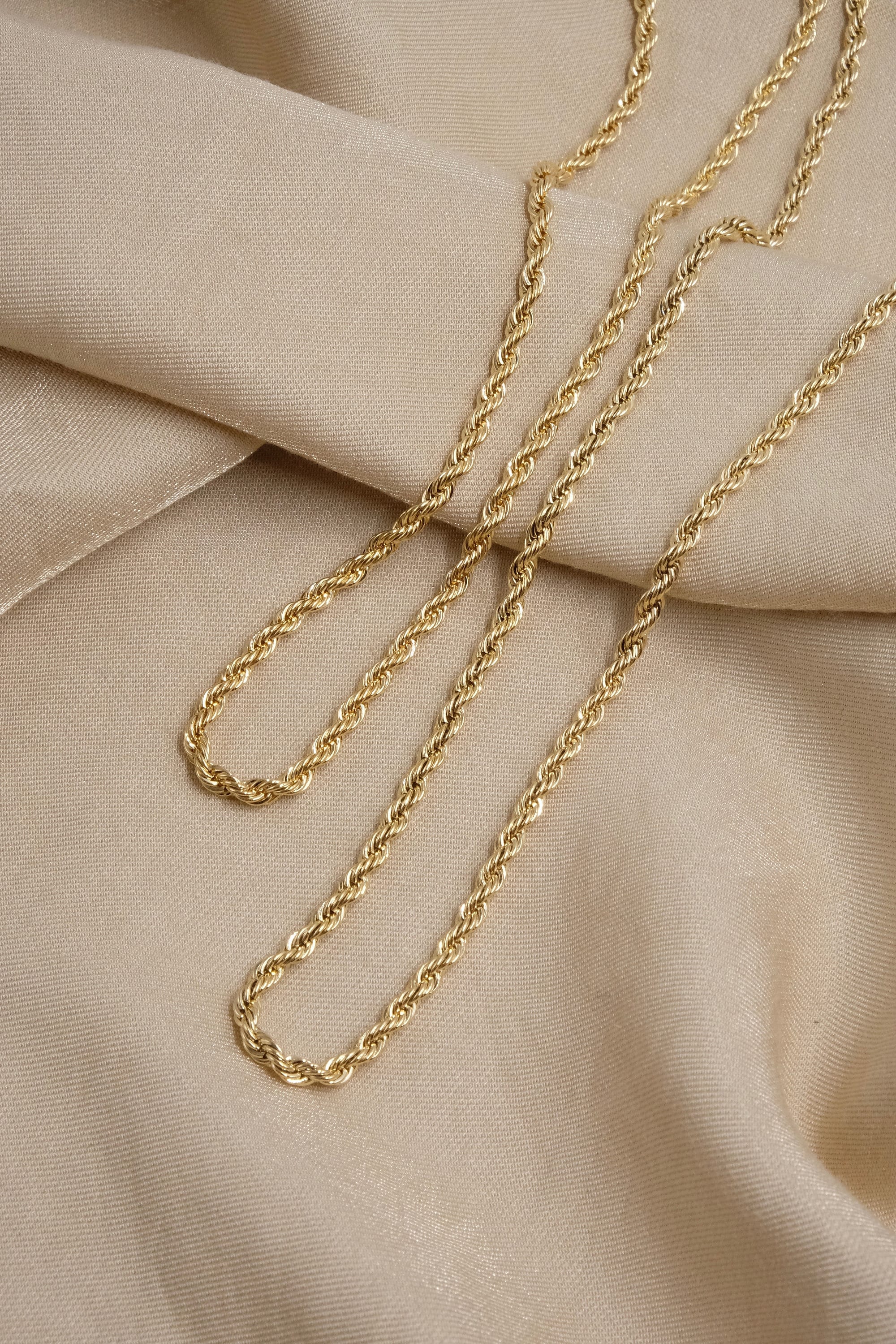 Rope Chain Gold Necklace 18K Gold Filled Layering Necklace | Etsy