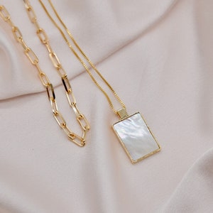 Pearl Necklace Set | Gold Pearl Necklace | 18k Gold Filled Paperclip ...