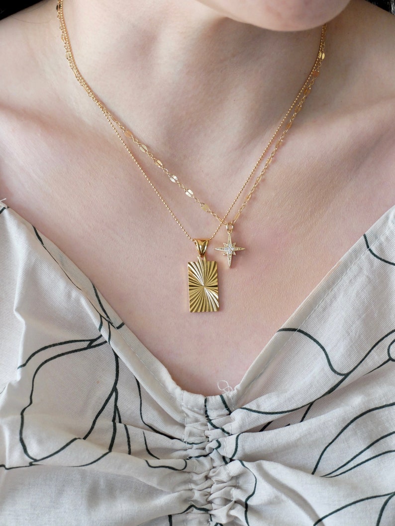 Bar Gold Necklace Gold Filled Necklace Layering Necklace | Etsy