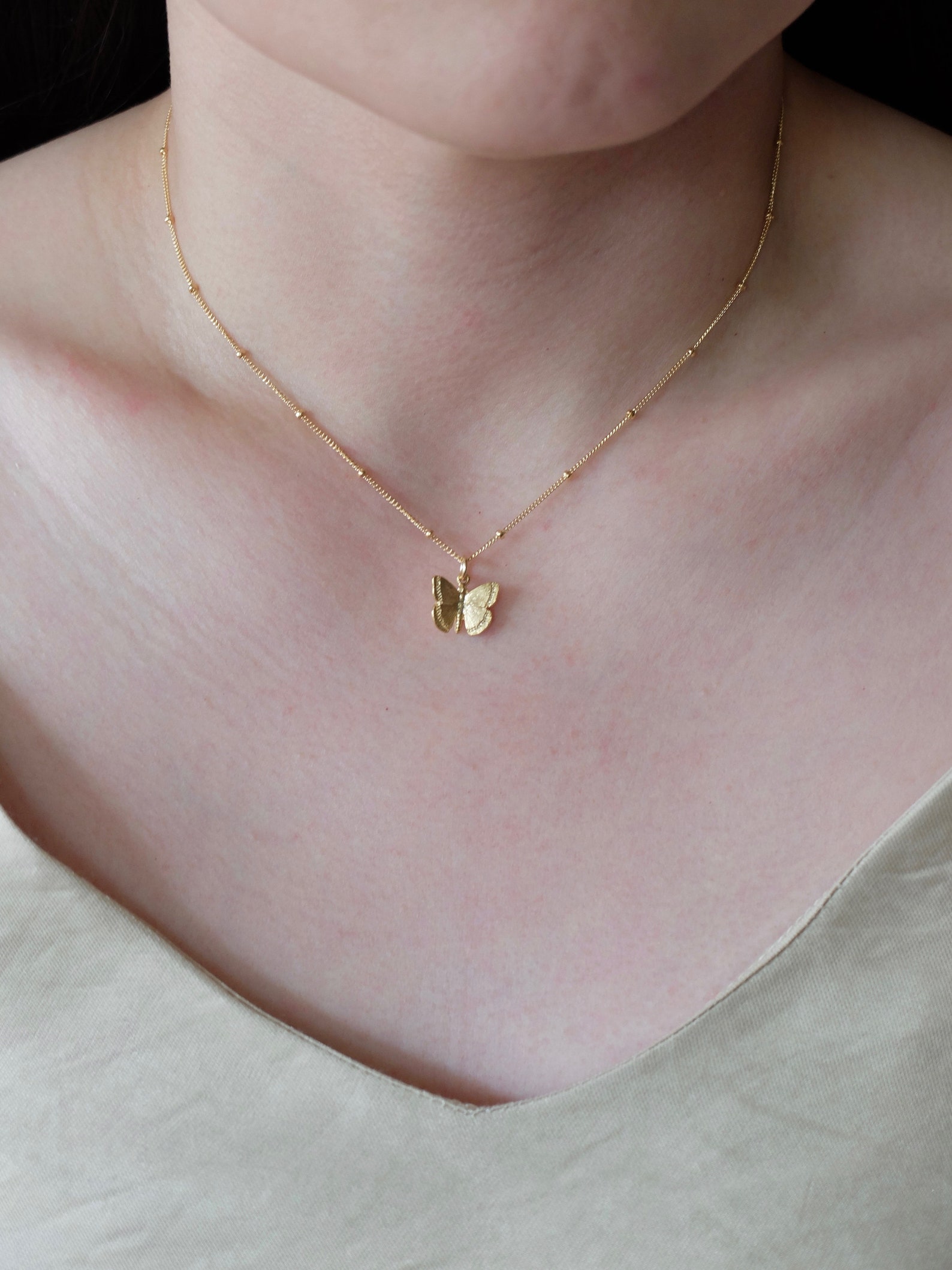 Gold Butterfly Necklace, Simple Necklace, Dainty Necklace, Gift for ...
