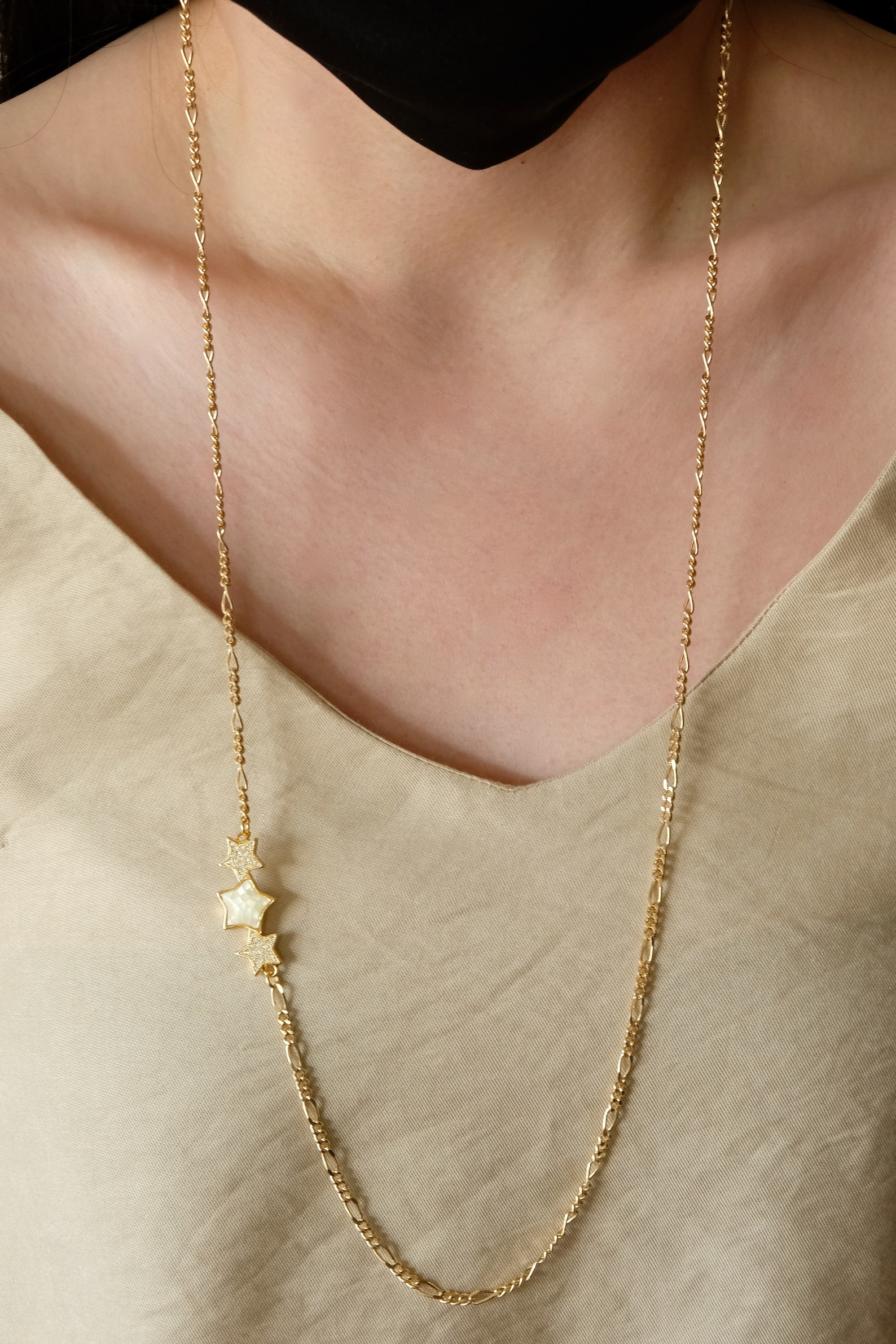 Face Mask Chain Gold Necklace, Face Mask Holder, Chain ONLY, Evil Eye ...