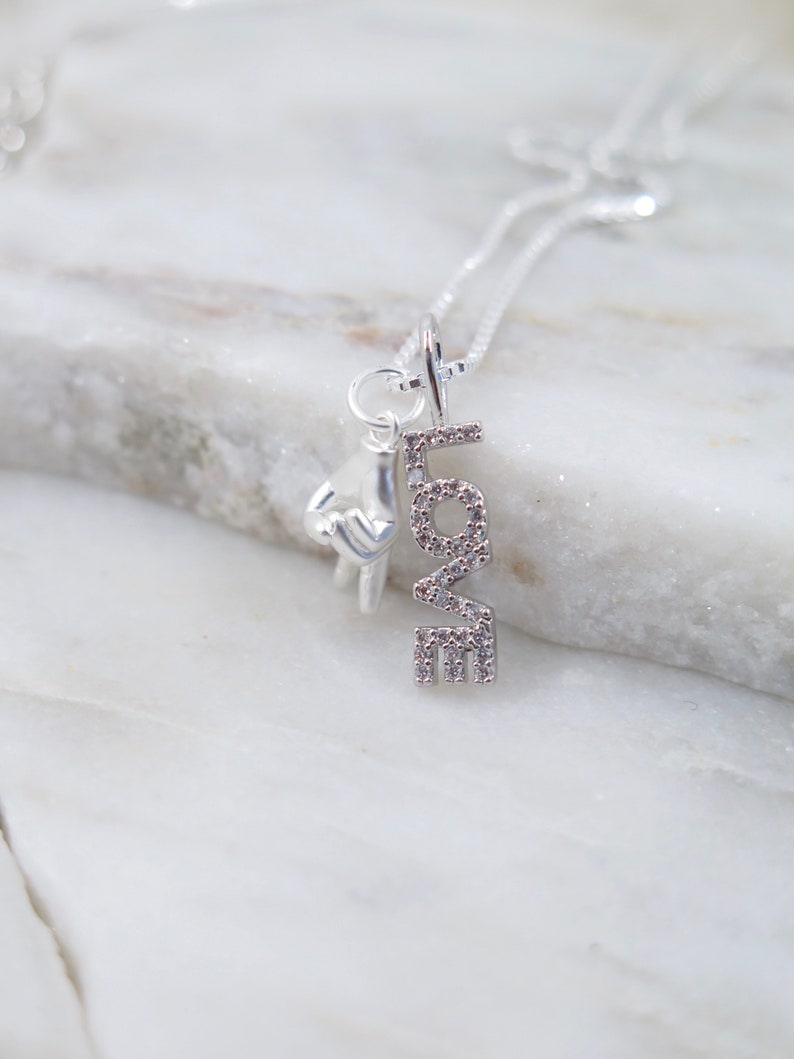 Love Necklace Peace Sign Necklace Gold Filled Necklace | Etsy