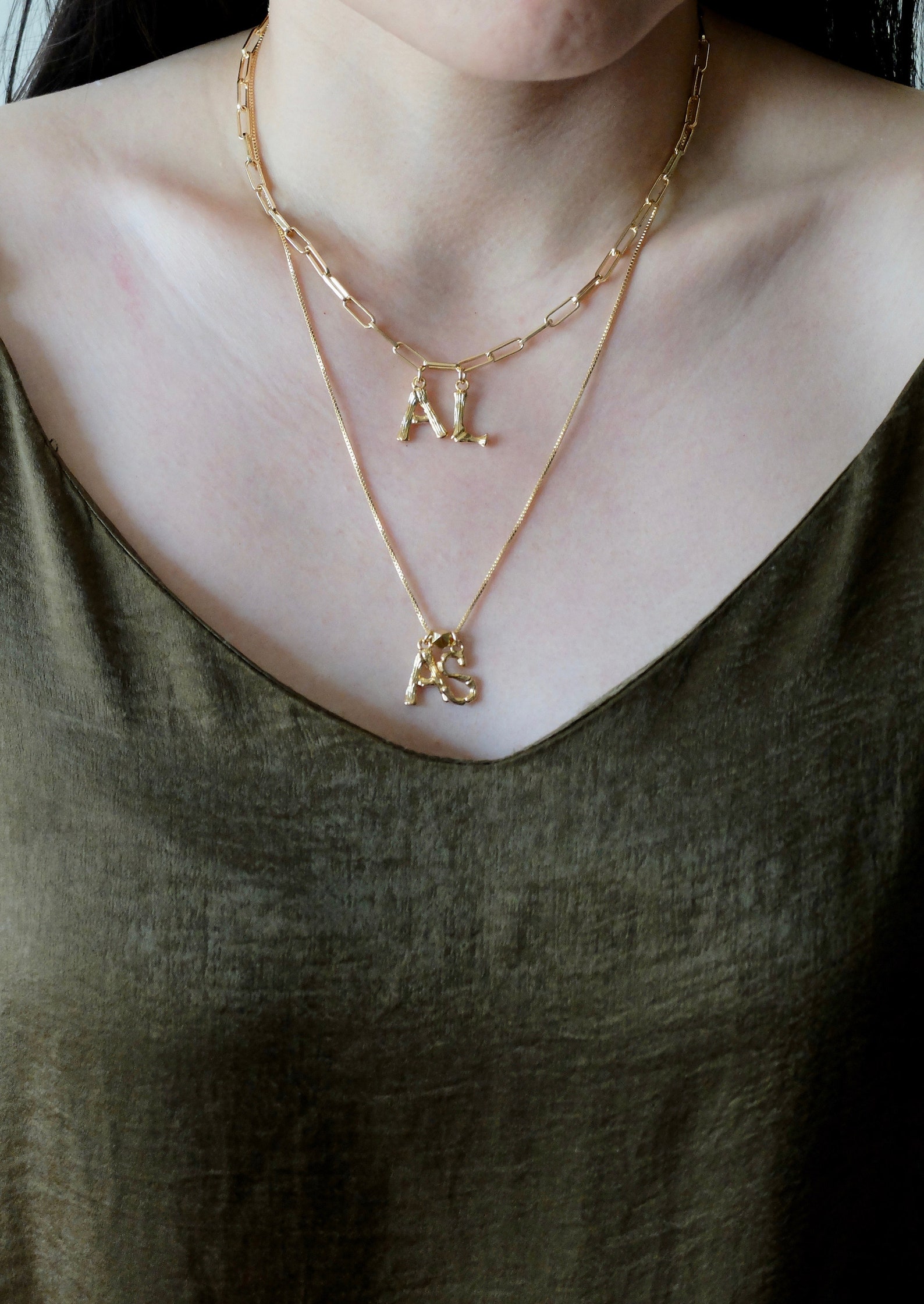 Initial Necklace, 18K Gold Filled Paperclip Chain, Custom Necklace ...