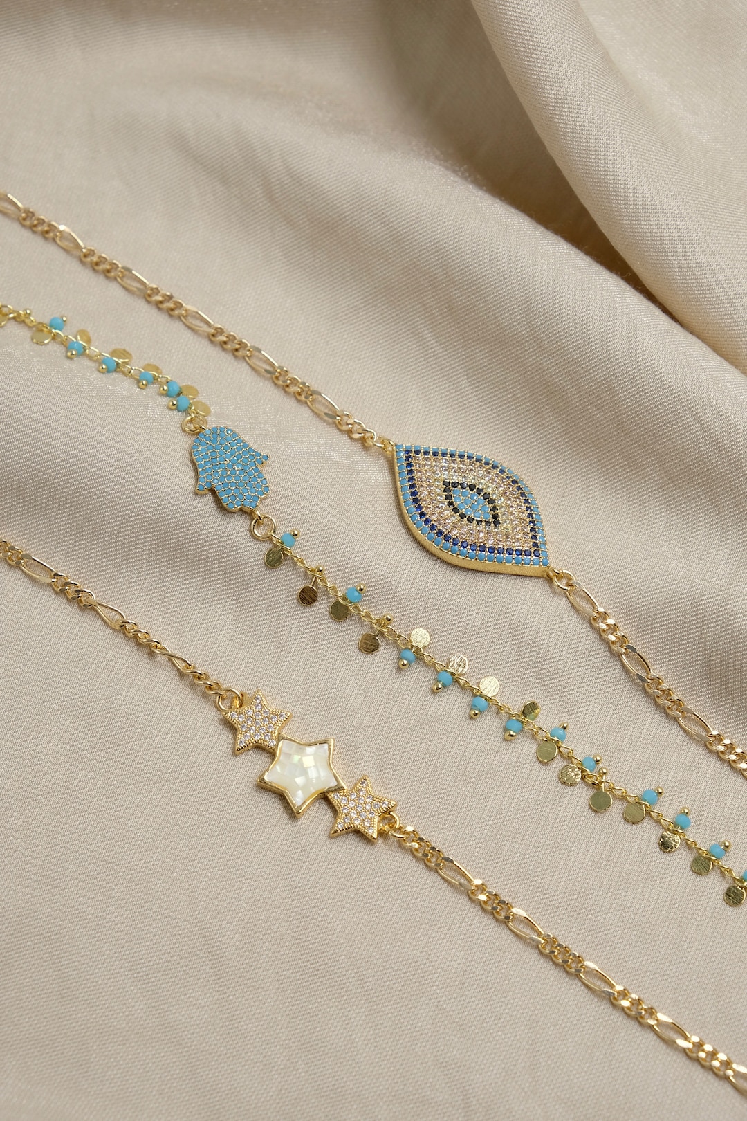 Face Mask Chain Gold Necklace, Face Mask Holder, Chain ONLY, Evil Eye ...