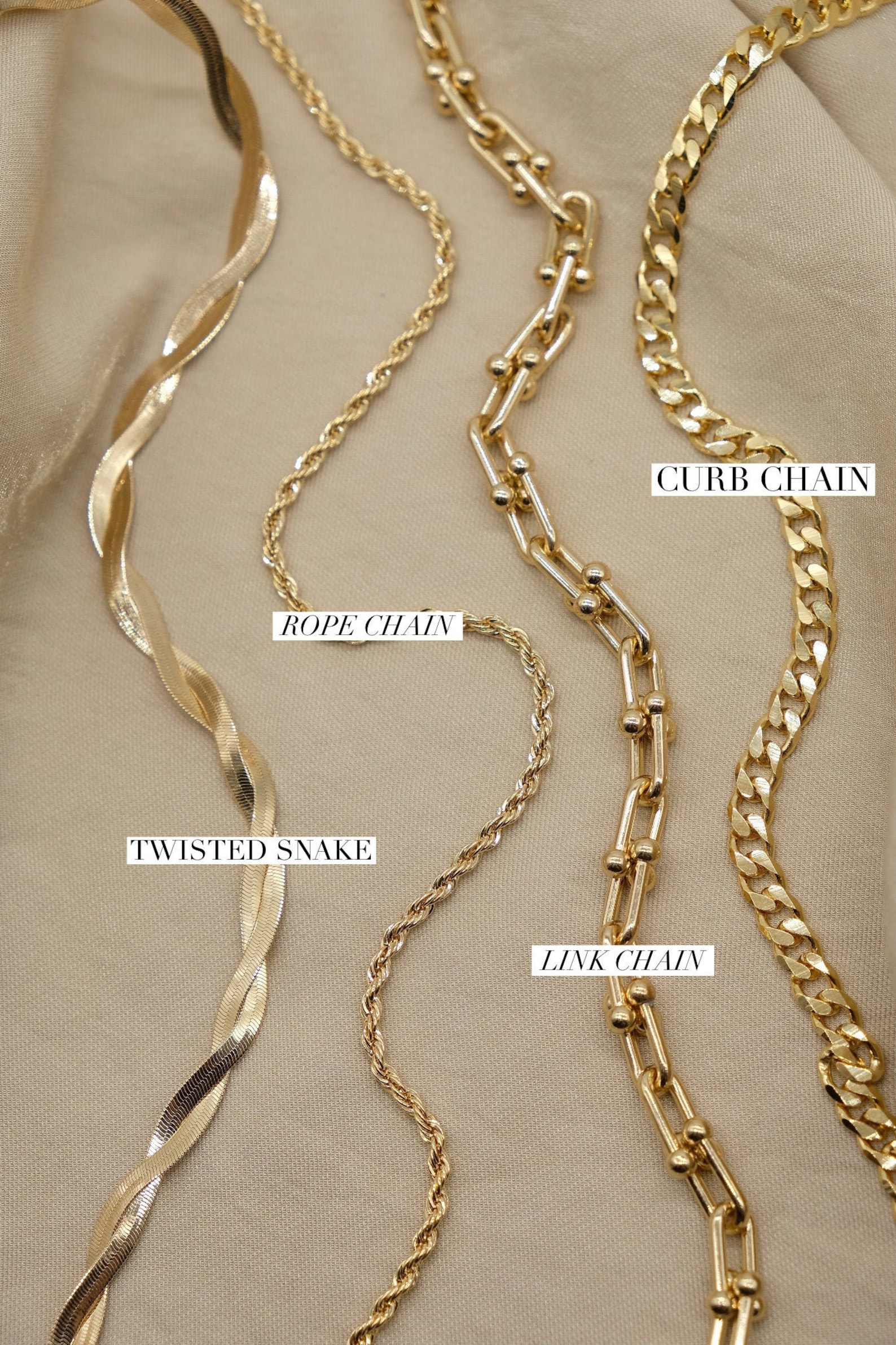 Gold Link Chain Necklace 18K Gold Filled Layering Necklace - Etsy