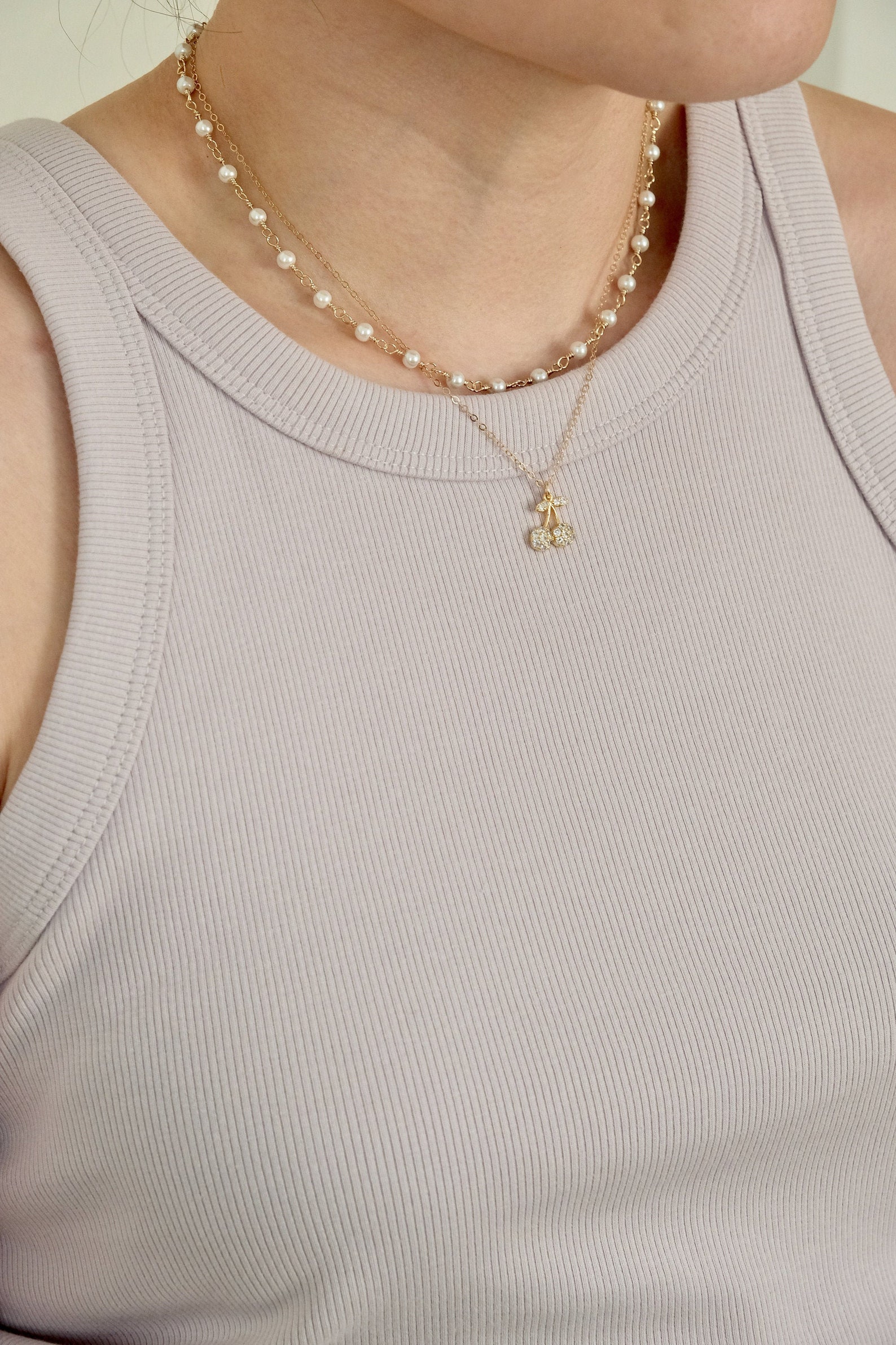 Cherry Necklace, Silver Cherry Necklace, Simple Necklace, Dainty ...