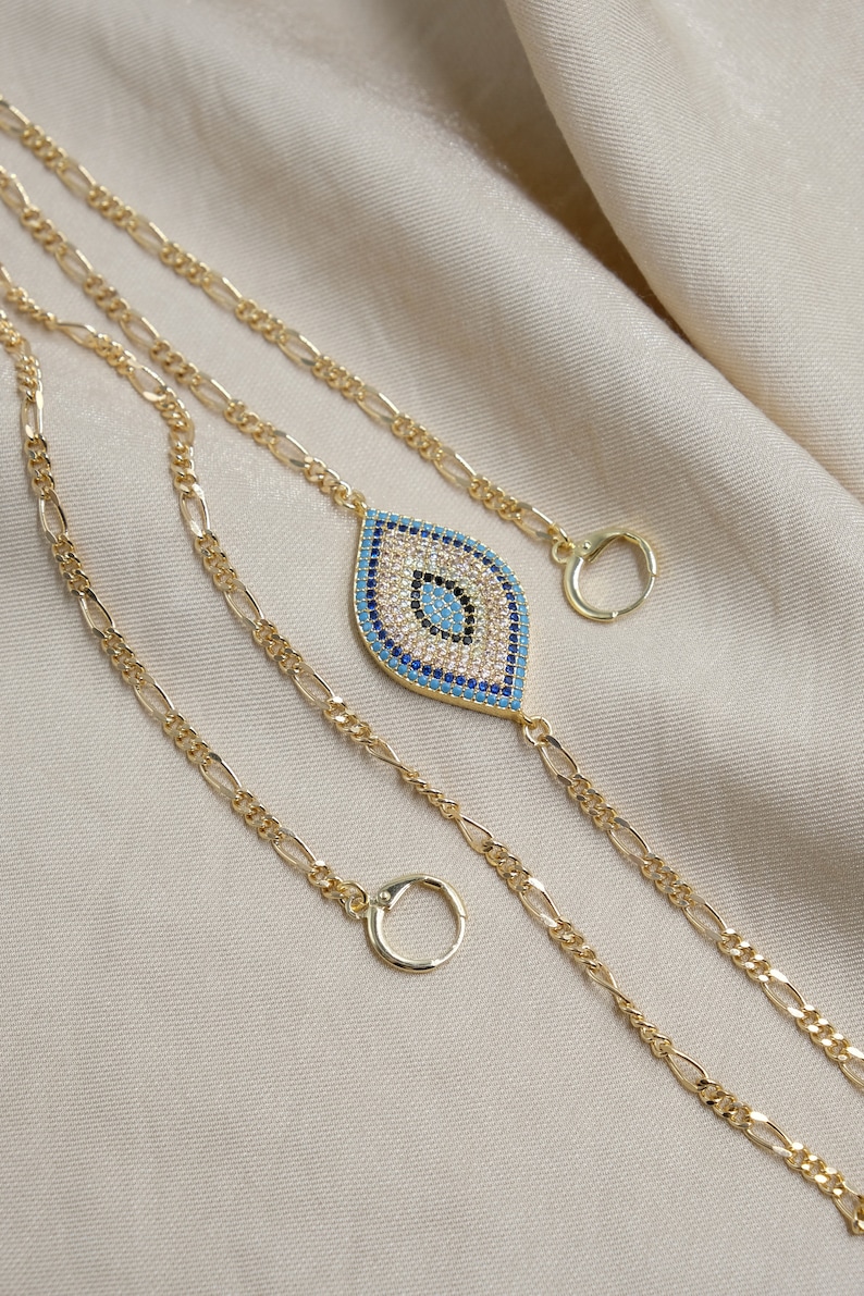 Face Mask Chain Gold Necklace, Face Mask Holder, Chain ONLY, Evil Eye ...