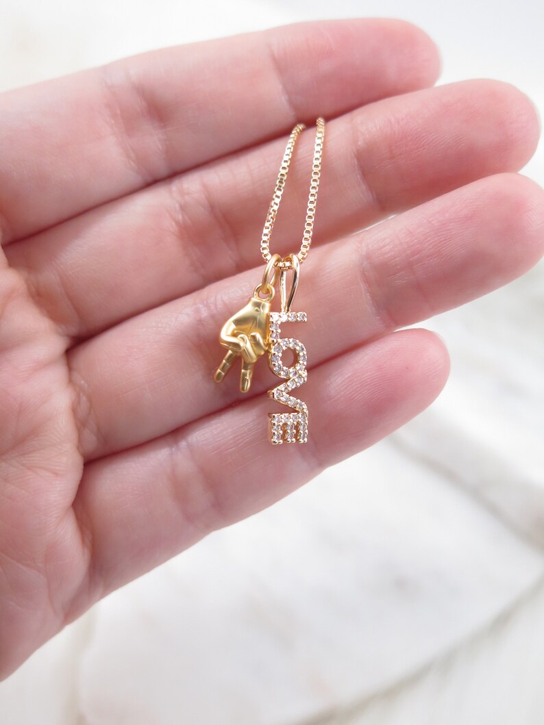 Love Necklace Peace Sign Necklace Gold Filled Necklace - Etsy