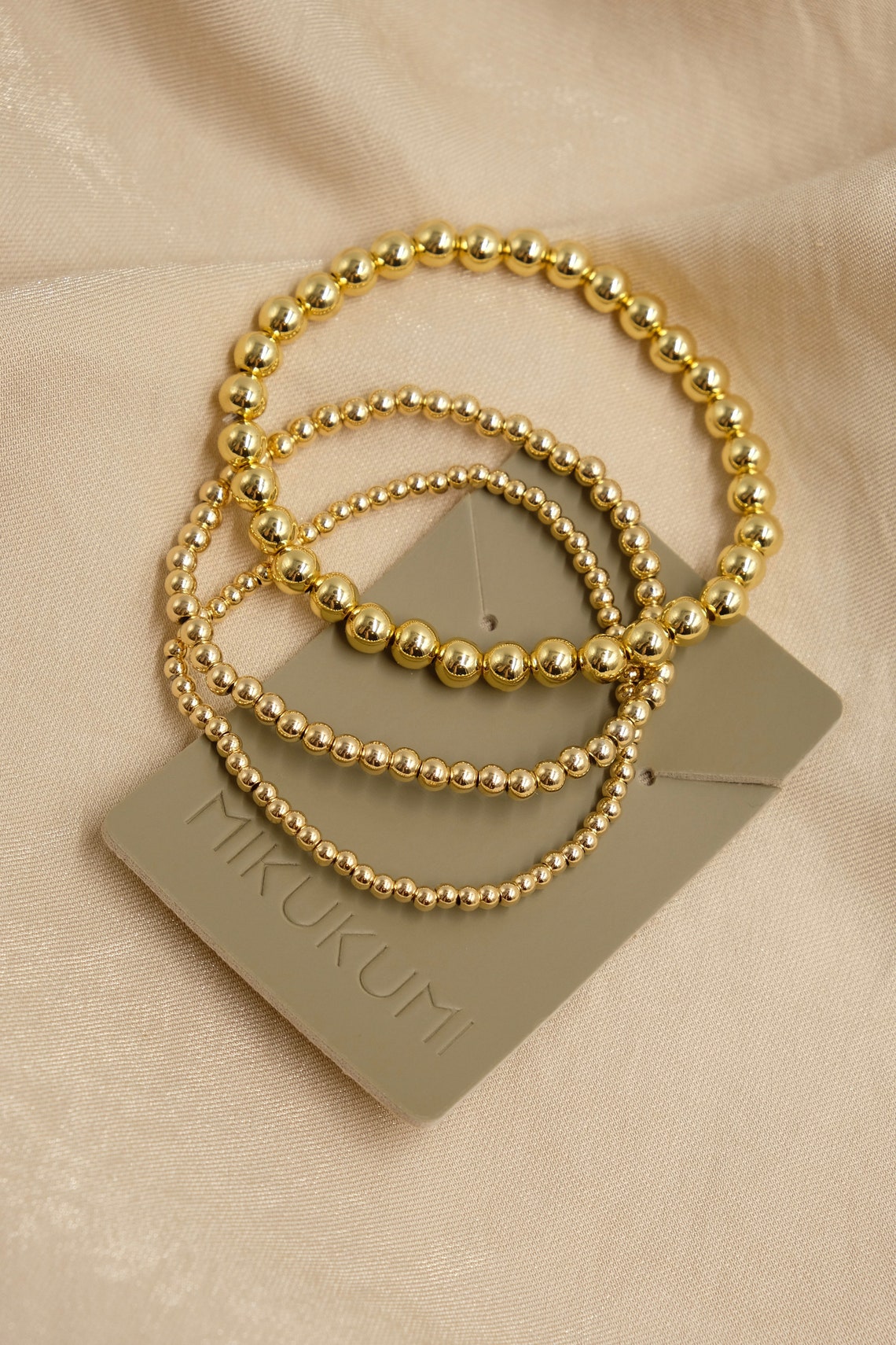 Gold Beaded Bracelets Stacking Bracelets 18K Gold Filled | Etsy