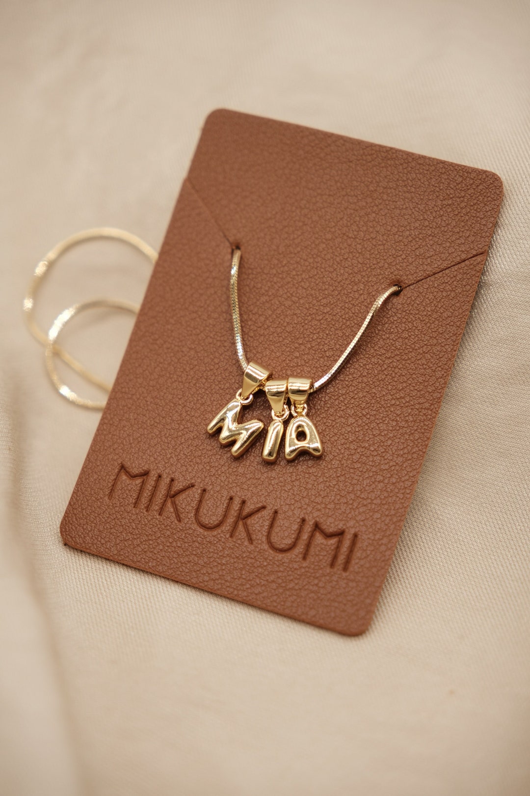 18K Gold Filled Bubble Initial Necklace, Tiny Letter Necklace, Gold ...