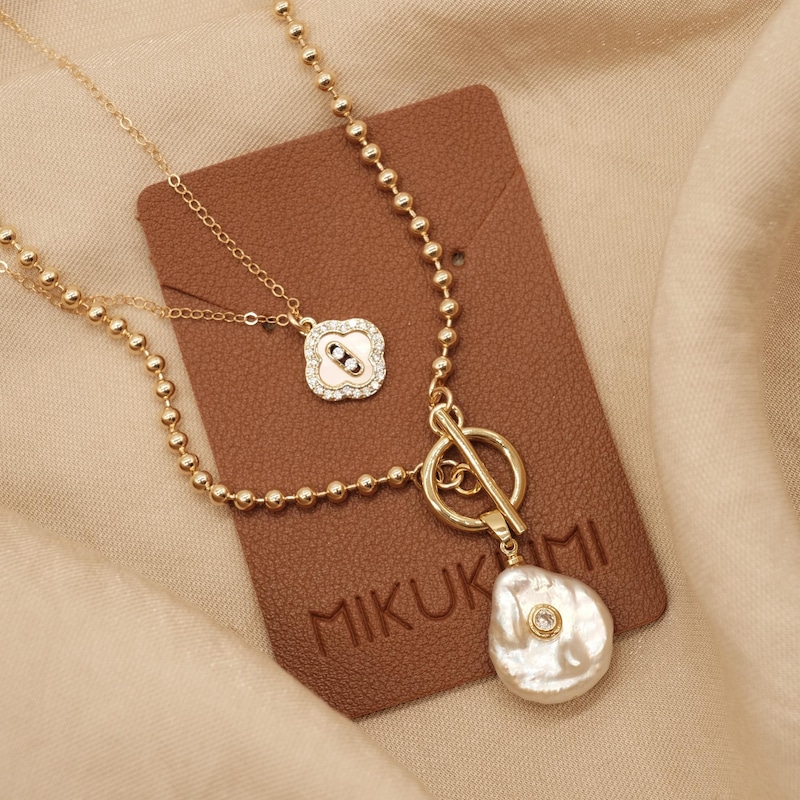 Teardrop Pearl Necklace 18k - Etsy